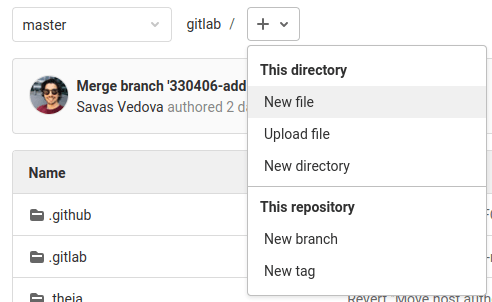 Web editor · Repository · Project · User · Help · GitLab